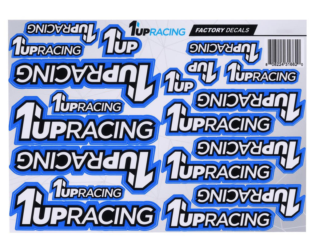 1UP Racing Decal Sheet (Blue)– BARC Hobbies