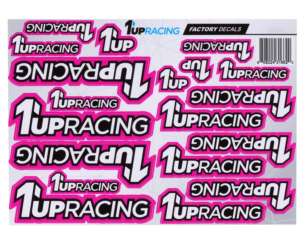 1UP Racing Decal Sheet (Pink)– BARC Hobbies