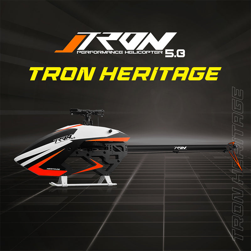 Tron 5.8 HERITAGE Helicopter Kit (w/o Blades) - White/Neon Orange– BARC ...